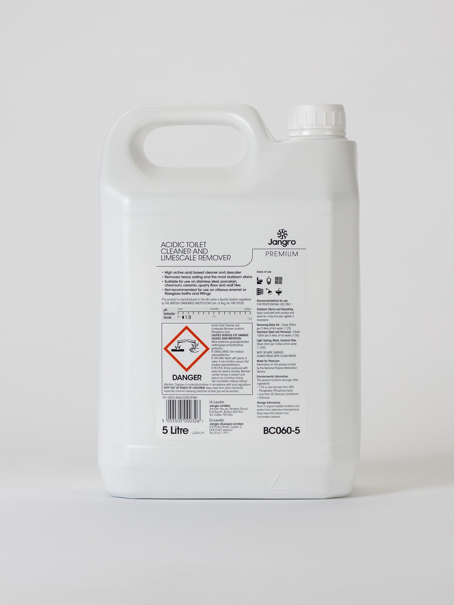 Jangro Acidic Toilet Cleaner & Limescale Remover 5 Litre