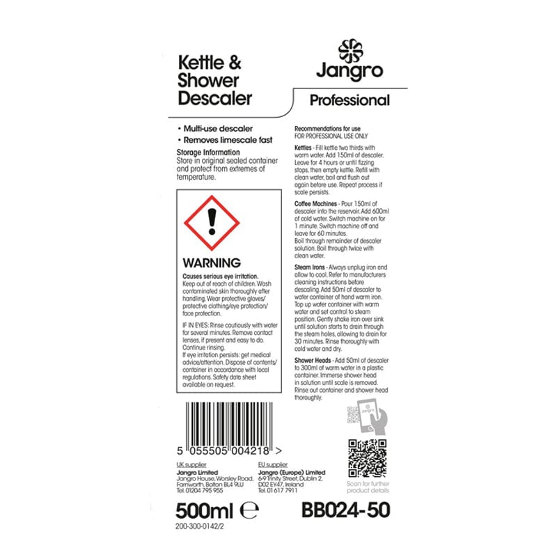 Jangro Kettle Shower Descaler 500ml