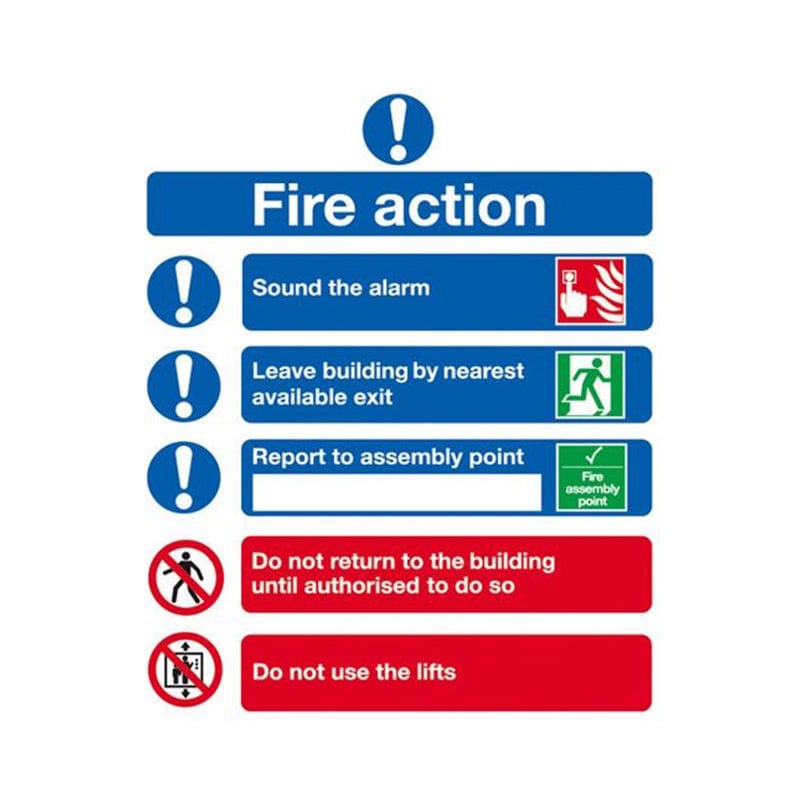 Symbolised Fire Action Sign