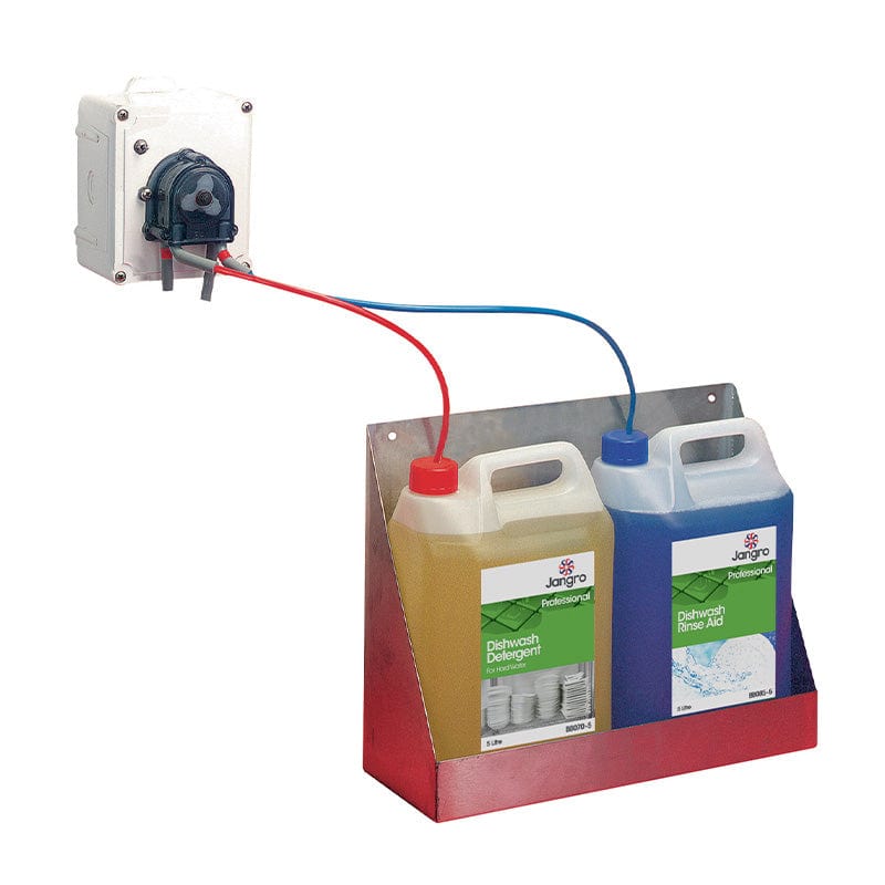 Stainless Steel 2x5 Litre Chemical Wall Shelf