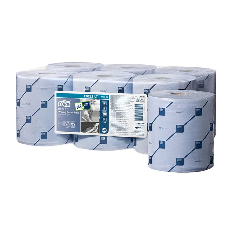Tork Reflex Wiping Paper Plus 150M x6 Blue 2ply