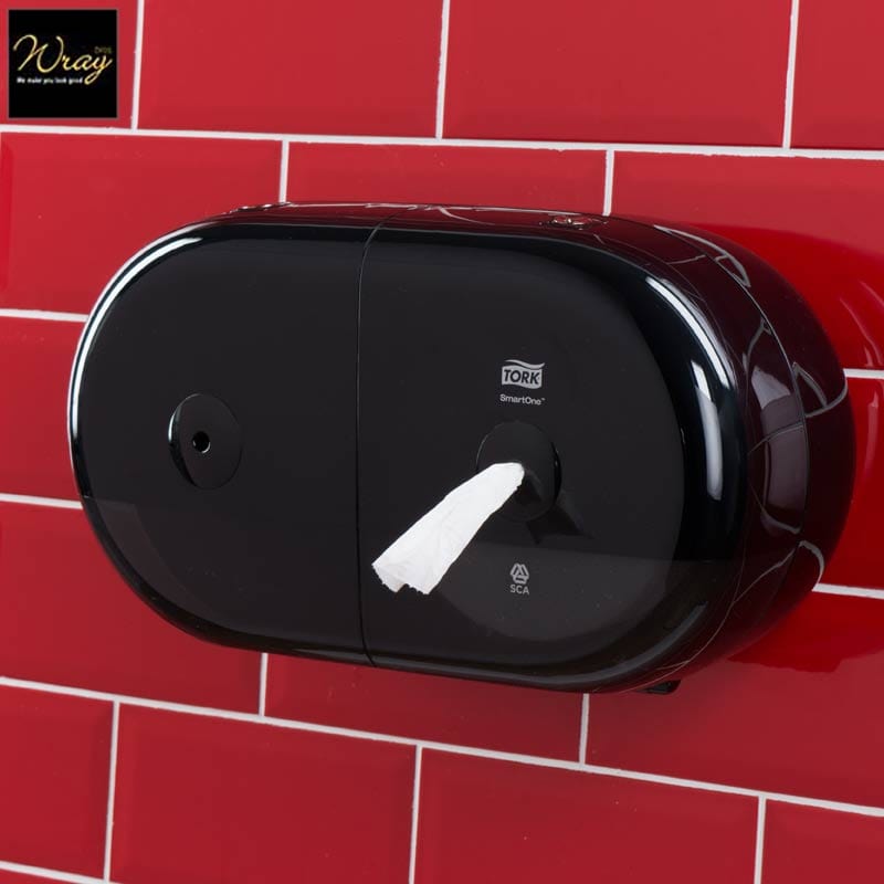 Tork SmartOne Twin Mini Toilet Roll Dispenser Black